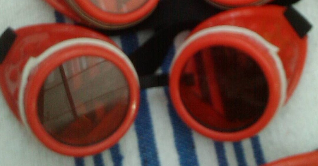 RED Cyber Punk Goggles Hand Customised FREE UK Delivery - Etsy