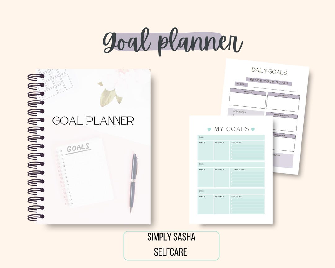 Goal Planner | Digital Goal Setting Journal | SMART Goals Tracker ...