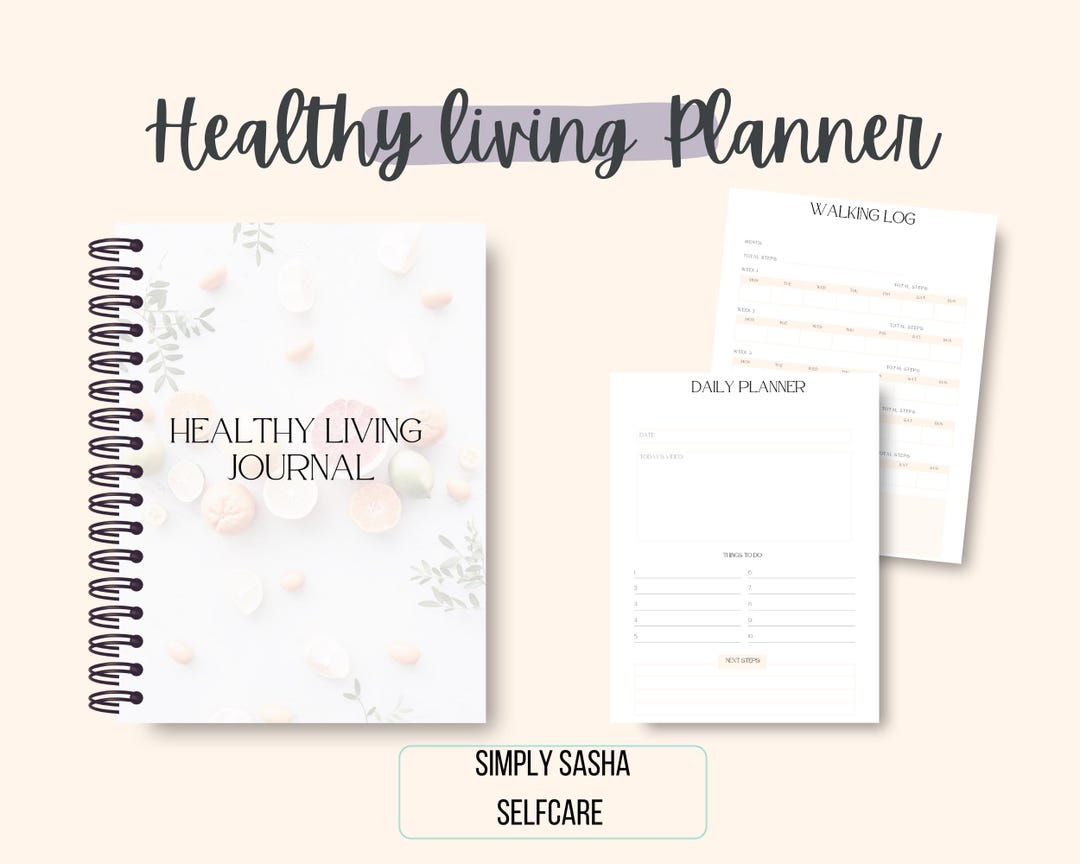 Healthy Living Journal, Printable and Canva Editable, 34 Pages, Daily ...