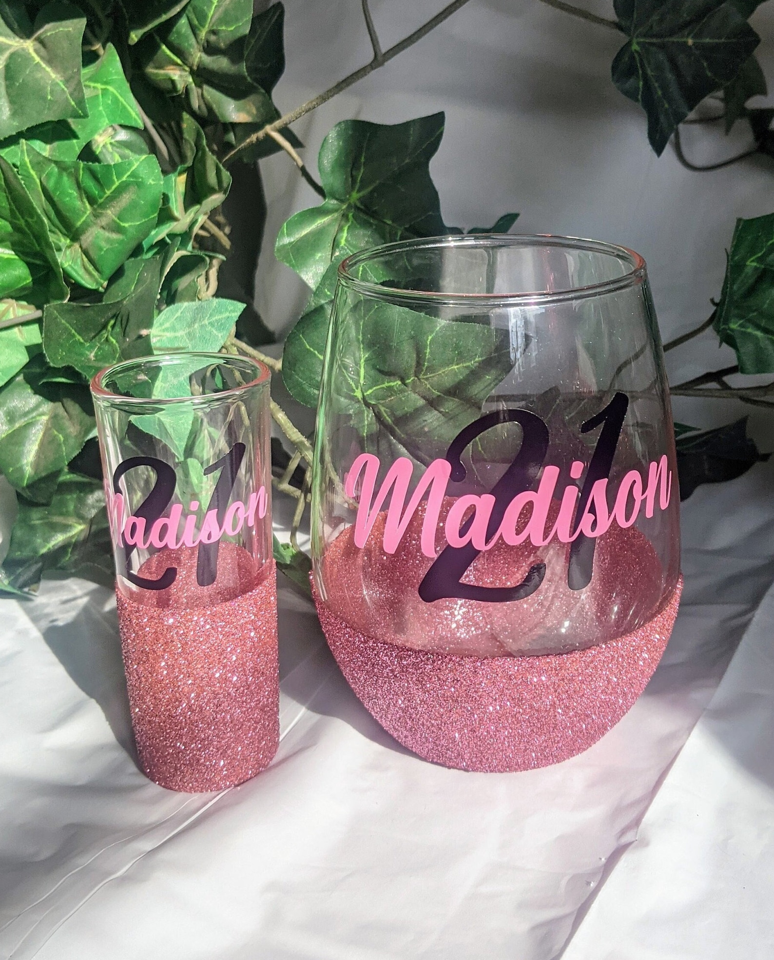 Glitter Wine Glass 21st Birthday Wine Glass Custom Shot - Etsy