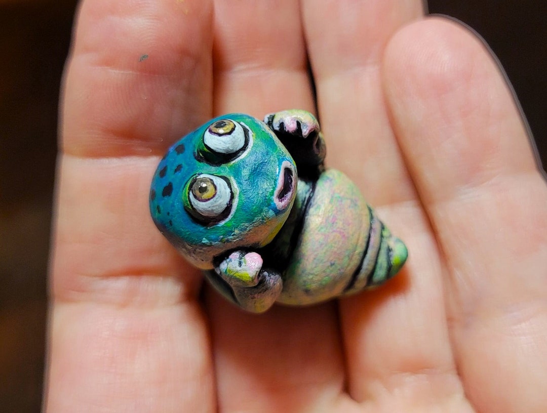 Miniature Orange BABY ALIEN Monster With Big Sweet Eyes by Kate Turner ...