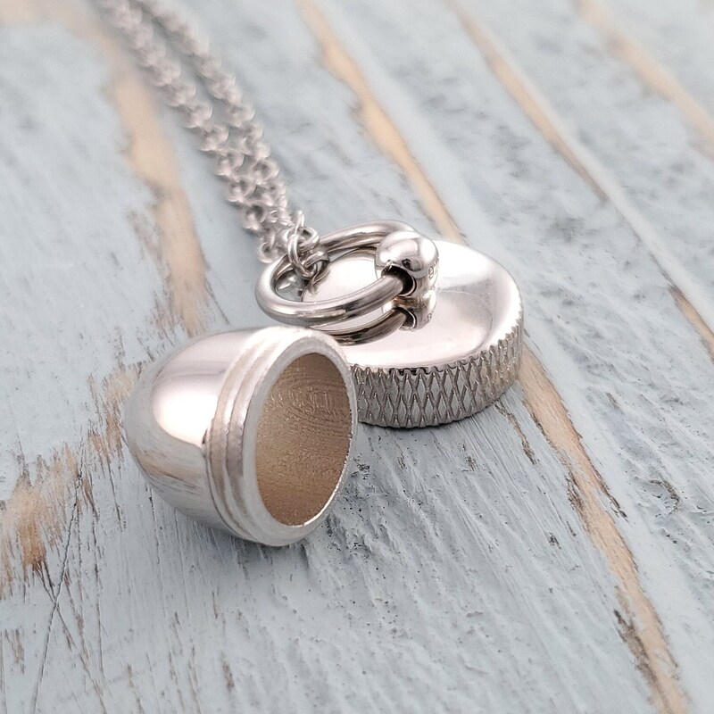 Silver Acorn - Etsy