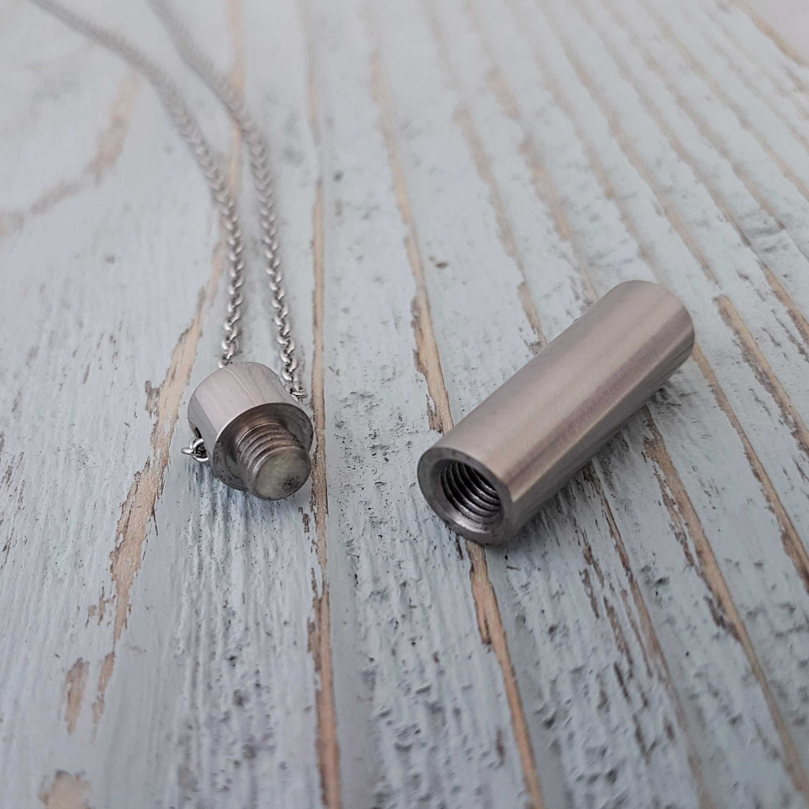 Silver Modern Crystal Secret Capsule Cremation Ash Urn Pendant | Etsy