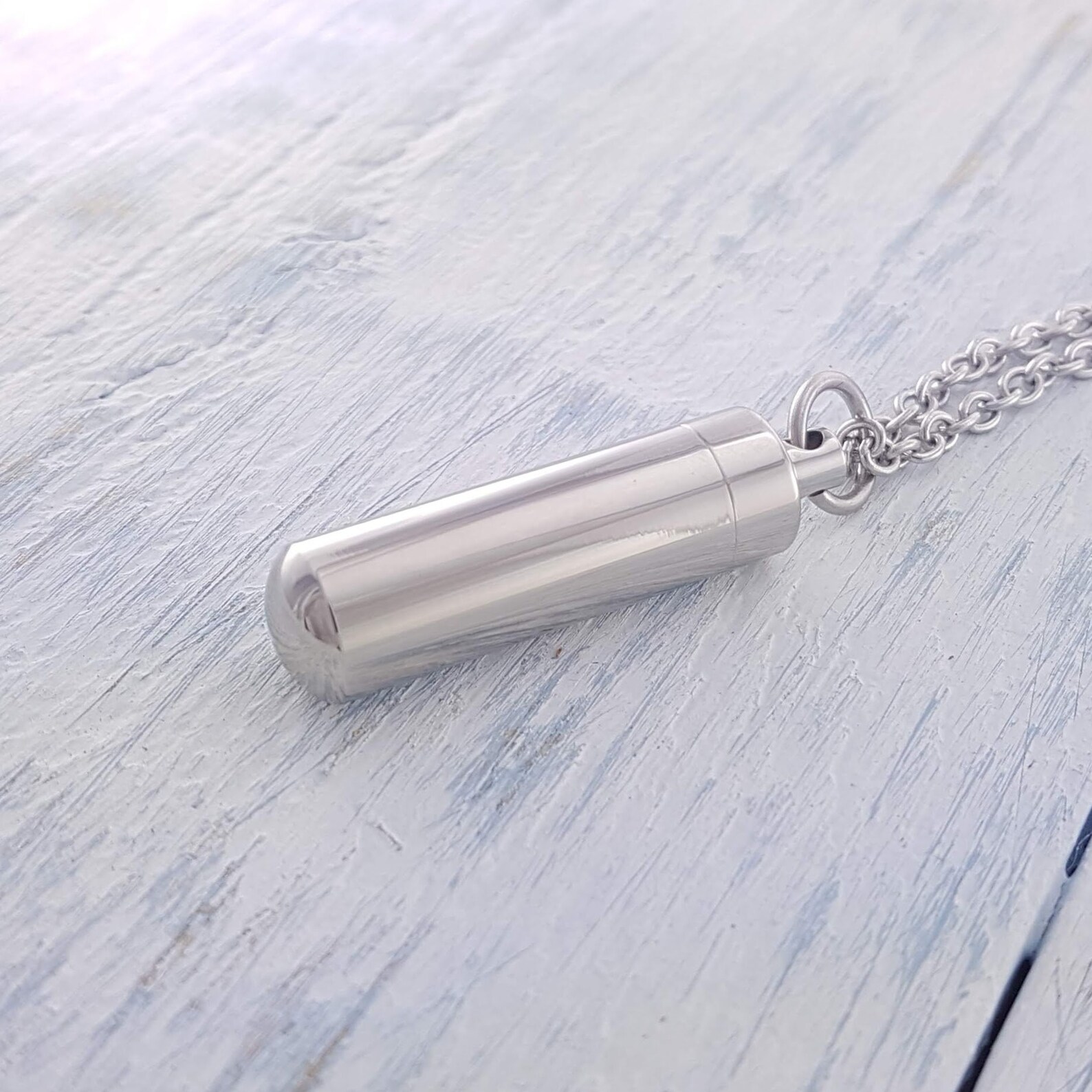 Silver Modern Secret Capsule Cremation Ash Urn Pendant - Etsy