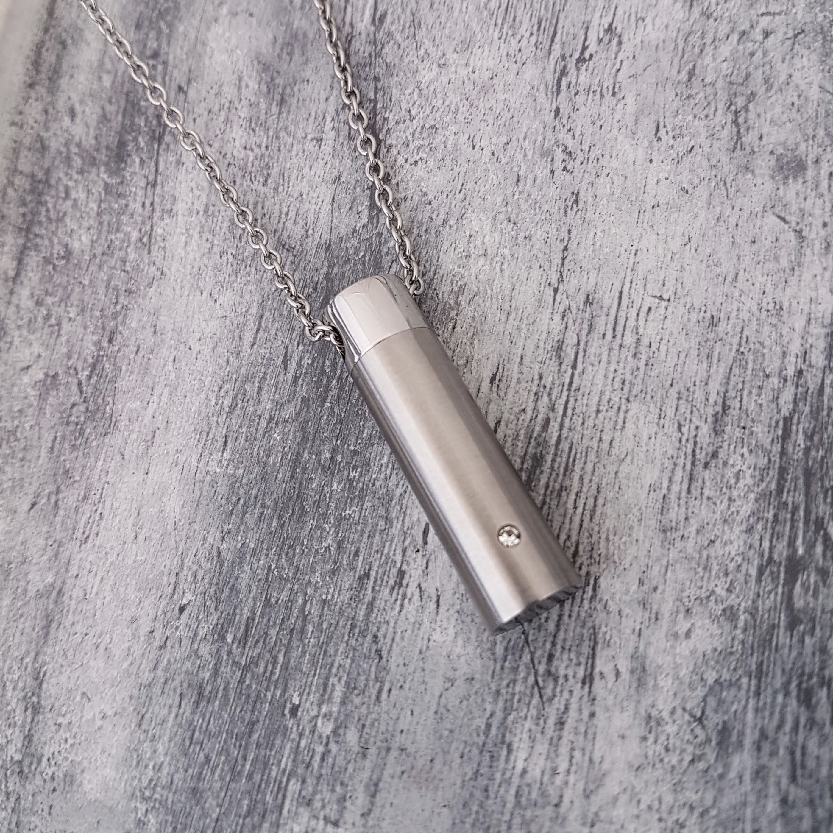 Silver Modern Crystal Secret Capsule Cremation Ash Urn Pendant | Etsy