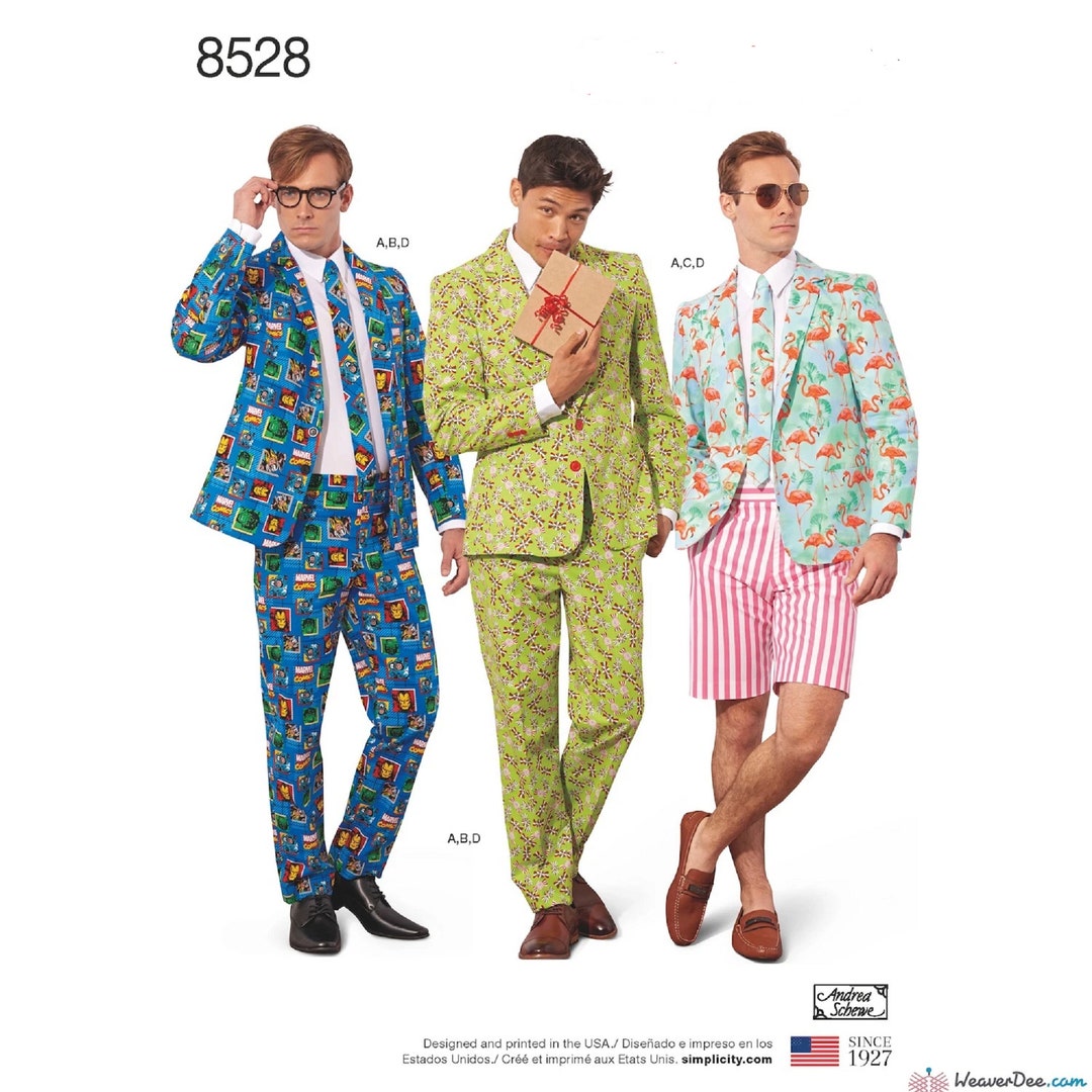 Simplicity Pattern 8528 Mens Crazy Suit With Neck Tie by Andrea Schewe ...