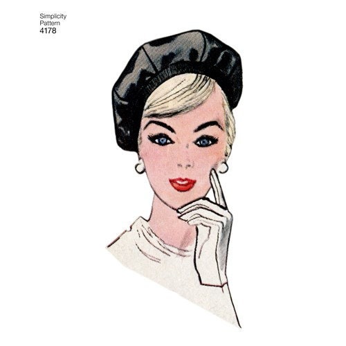 Simplicity 4178 Sewing Hat Patterns Misses' Pillbox, Reversible Beret ...