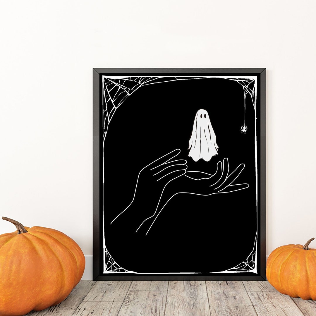 Spooky Ghost Printable Halloween Wall Art, Halloween Home Decor ...