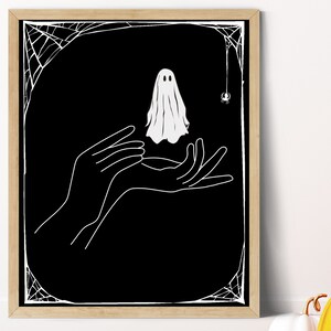 Spooky Ghost Printable Halloween Wall Art, Halloween Home Decor ...