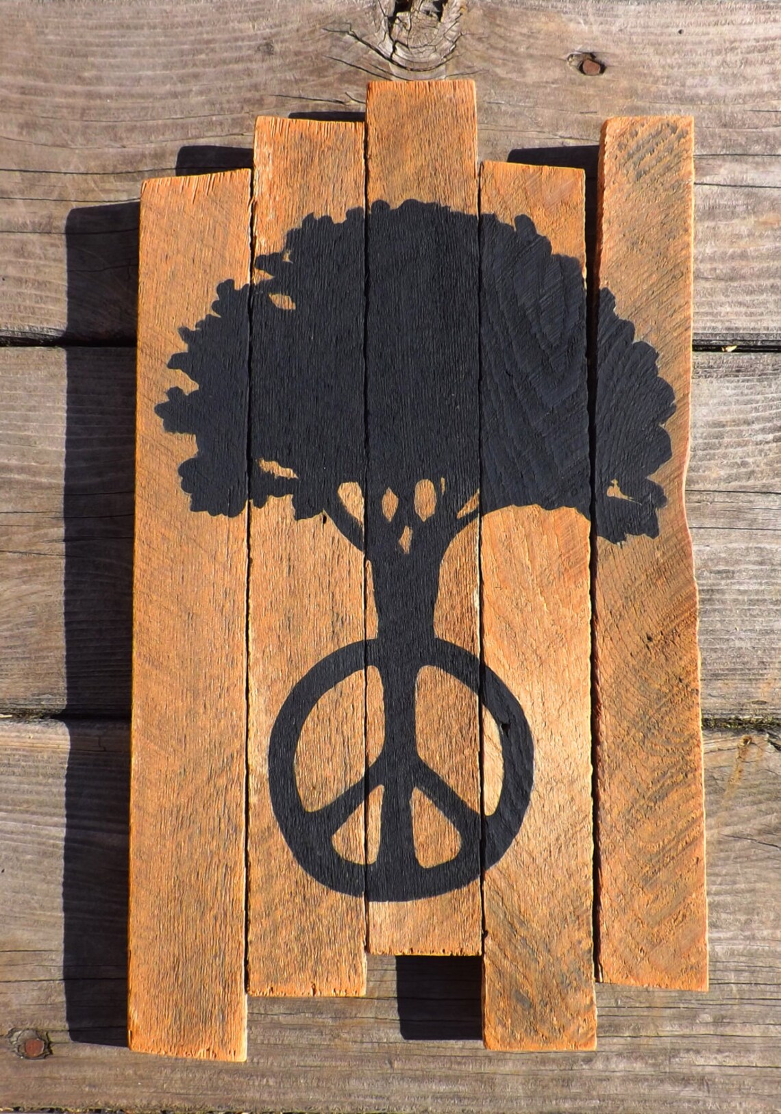 Peace Tree Painting on reclaimed wood Peace Sign Peace | Etsy