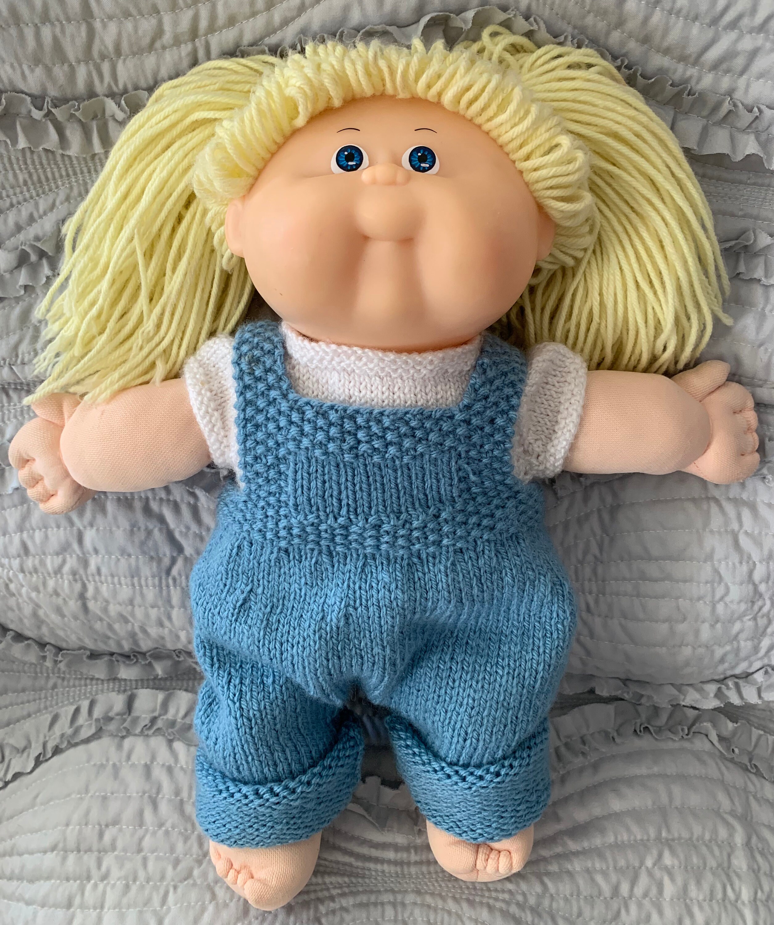 14"-15" Baby Doll Denim Set - Overalls, Jumper, Sun Hat, Onesie in Two ...