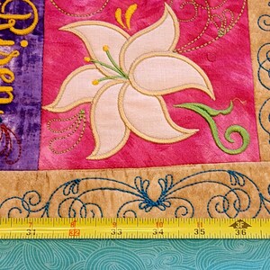 Religious Easter Table Runner, Machine Embroidered, Quilted, Home and ...