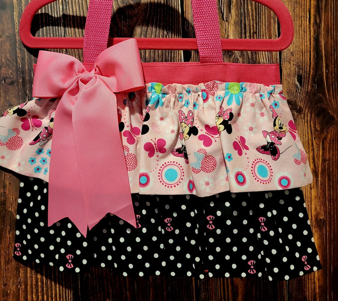 Girls Cartoon Mouse Ruffle Tote Bag - Homemade Canvas Overnight Bag - Etsy