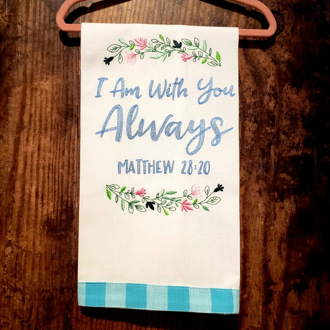 Tea/dish/kitchen Towel/machine Embroidered/religious/spiritual ...