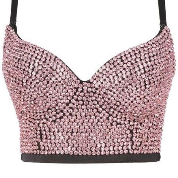 Rhinestone Bra - Etsy