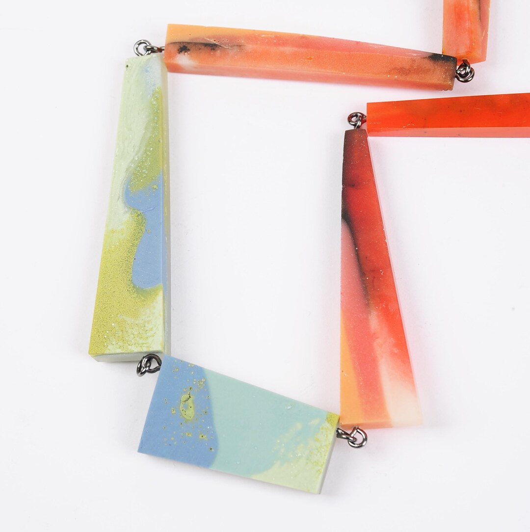 Long Necklace Made of Slim Trapezoid Beads - Etsy