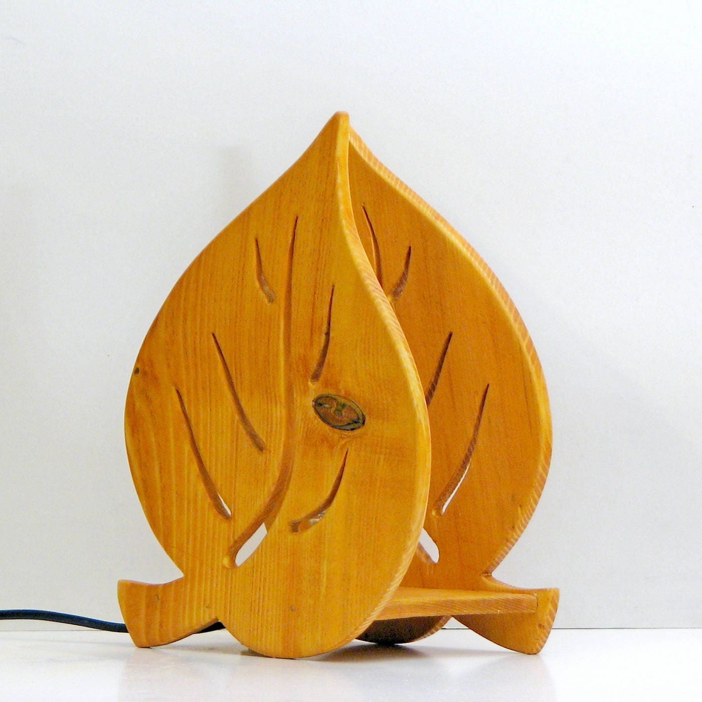 Wooden Table Luminaire "leaf" - Etsy