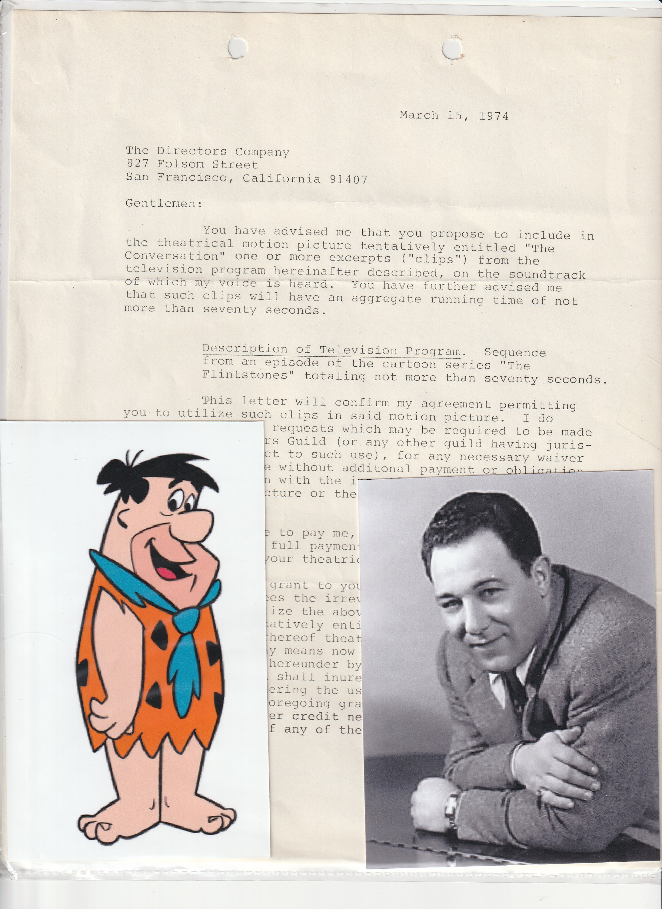 Alan Reed ... of The Flintstones animated tv show 8.5x11 PHOTOGRAPH ...