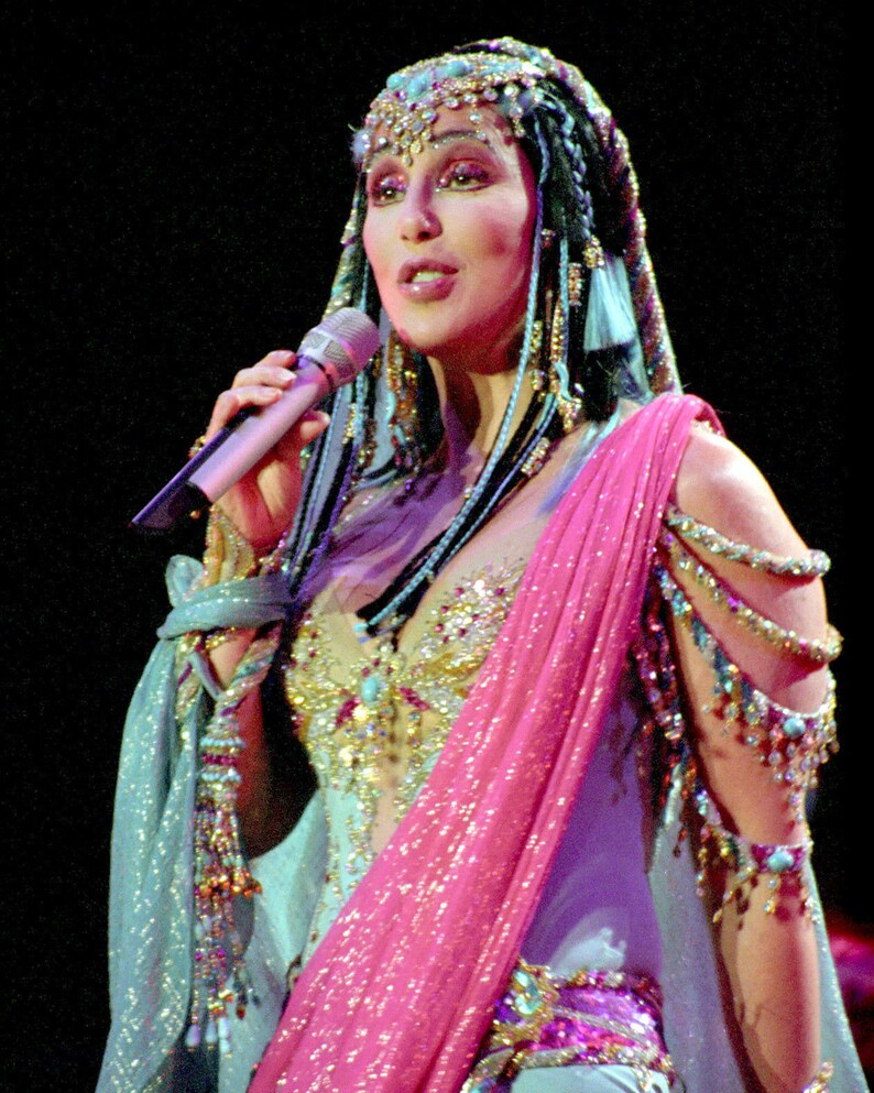 1 Photograph Of Cher Wearing The Famous Bob Mackie Dress Etsy