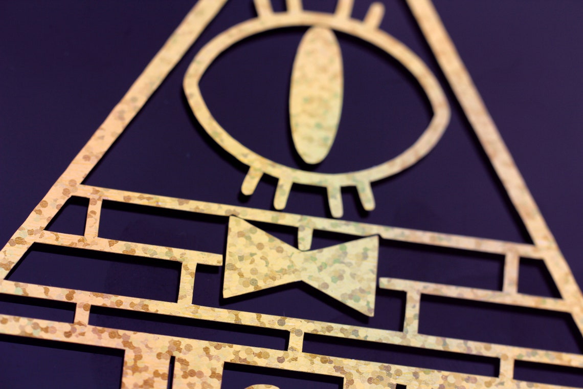 Gravity Falls Bill Cipher Vinyl Decal gold Holo | Etsy