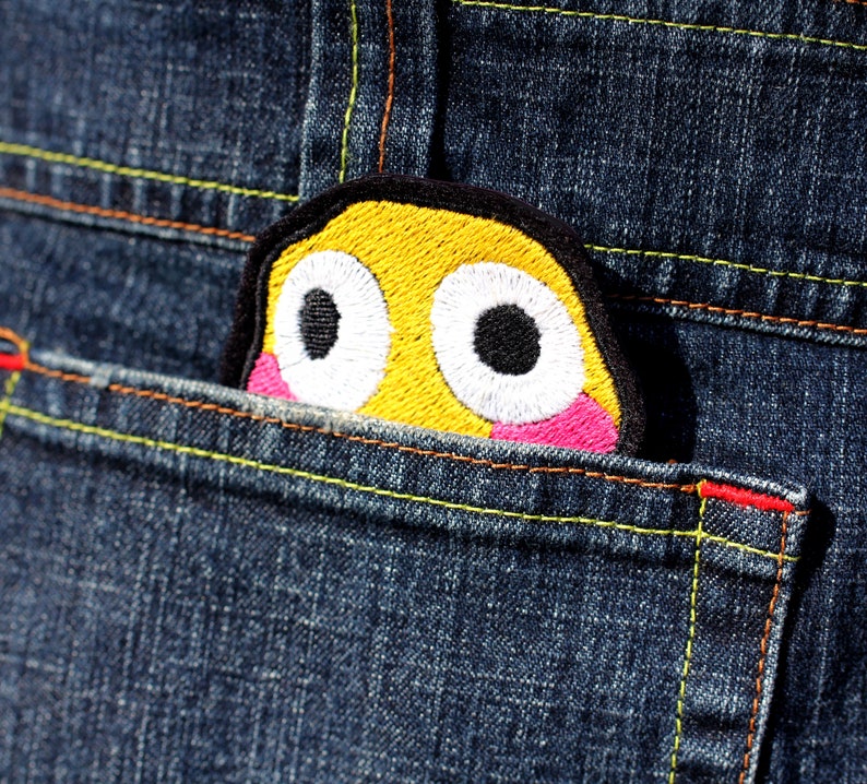 Flushed Cursed Emoji Embroidered Iron-on Patch - Etsy