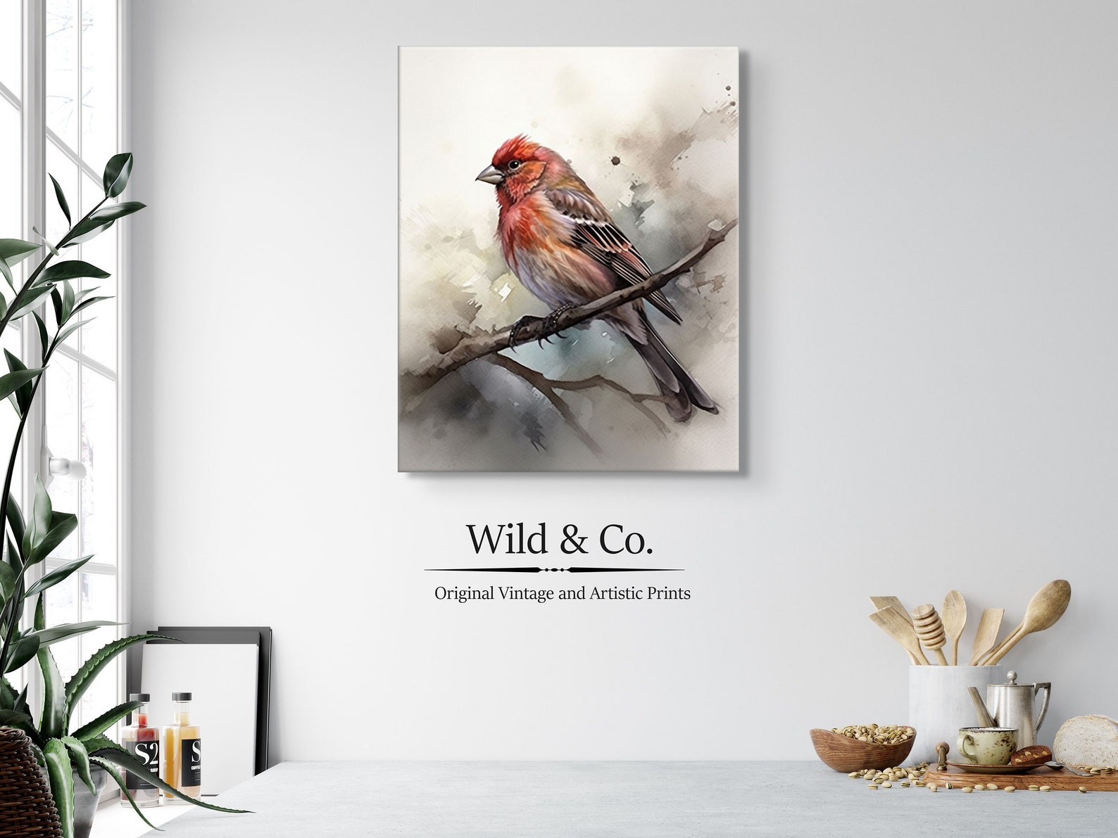 House Finch| Bird Printable Wall Art | Watercolor Bird Print | Bird ...