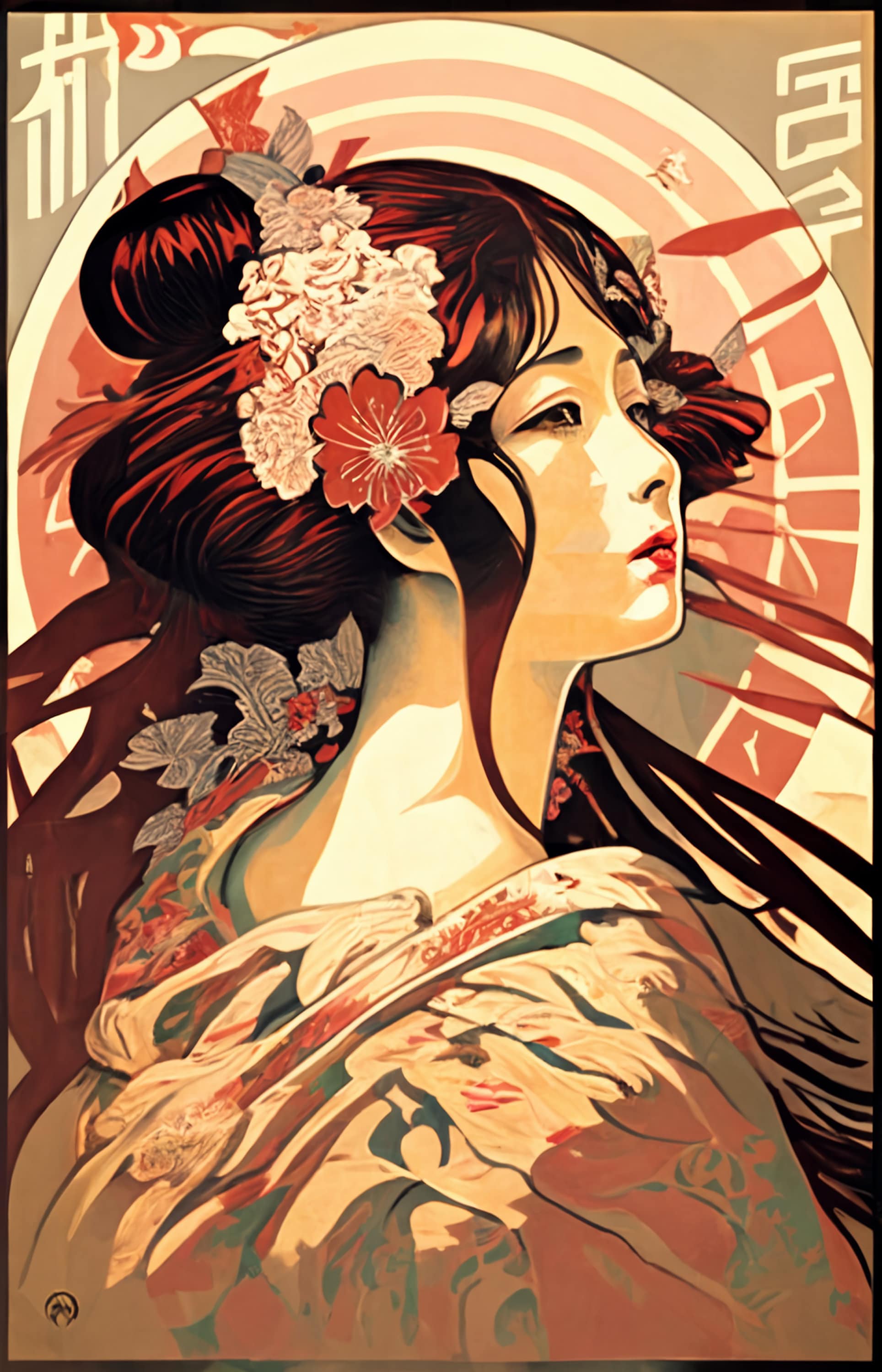 The Geisha No. 2, Vintage Style Art Print, Instant Digital Download ...