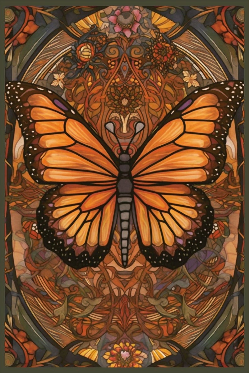 Monarch Mosiac Butterfly Art Print Abstract Butterfly Art Butterfly Art ...