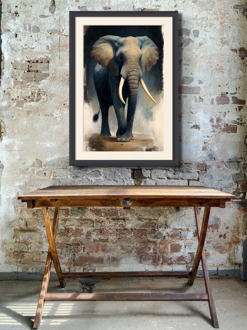 Elephant Vintage Style Original Art Print, Instant Digital Download ...
