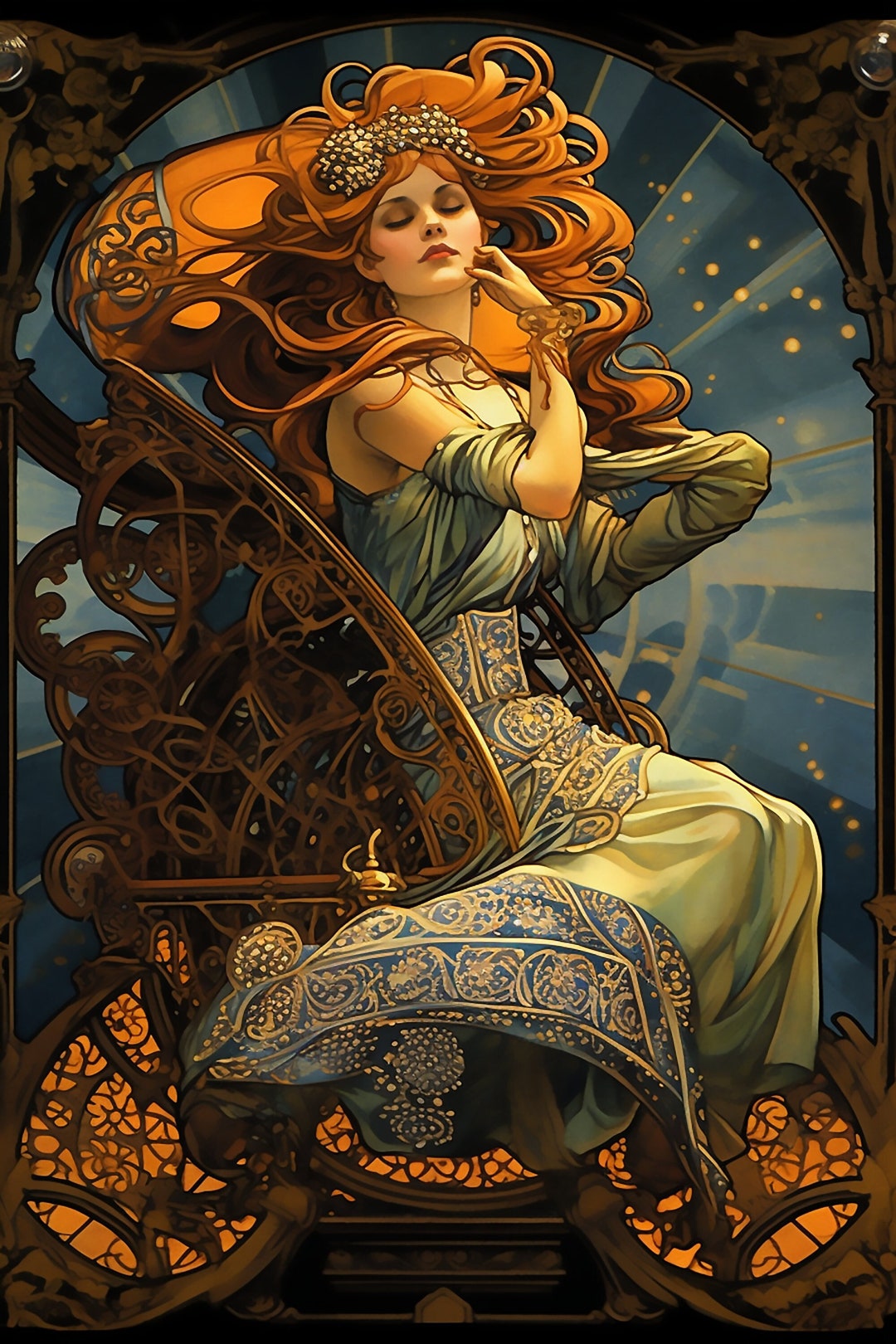 Celtic Princess Art Nouveau Poster | Goddess Decor (digital Download ...