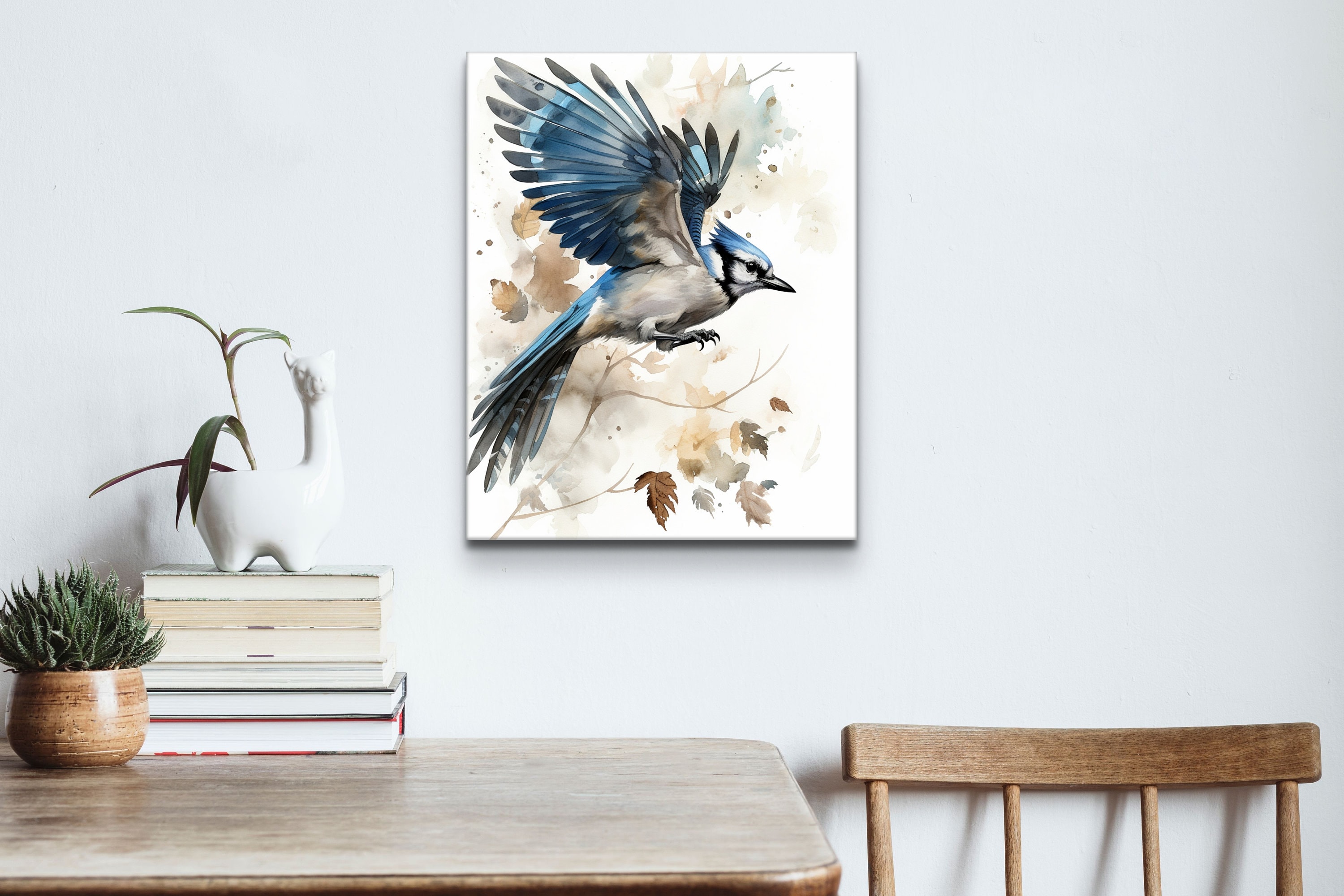 Winter Bandit Art for Home | Watercolor Bird Art Print | Blue Jay ...