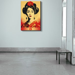 Vintage Geisha Poster #5 | Art Nouveau Design | Unique Art Wall Decor ...