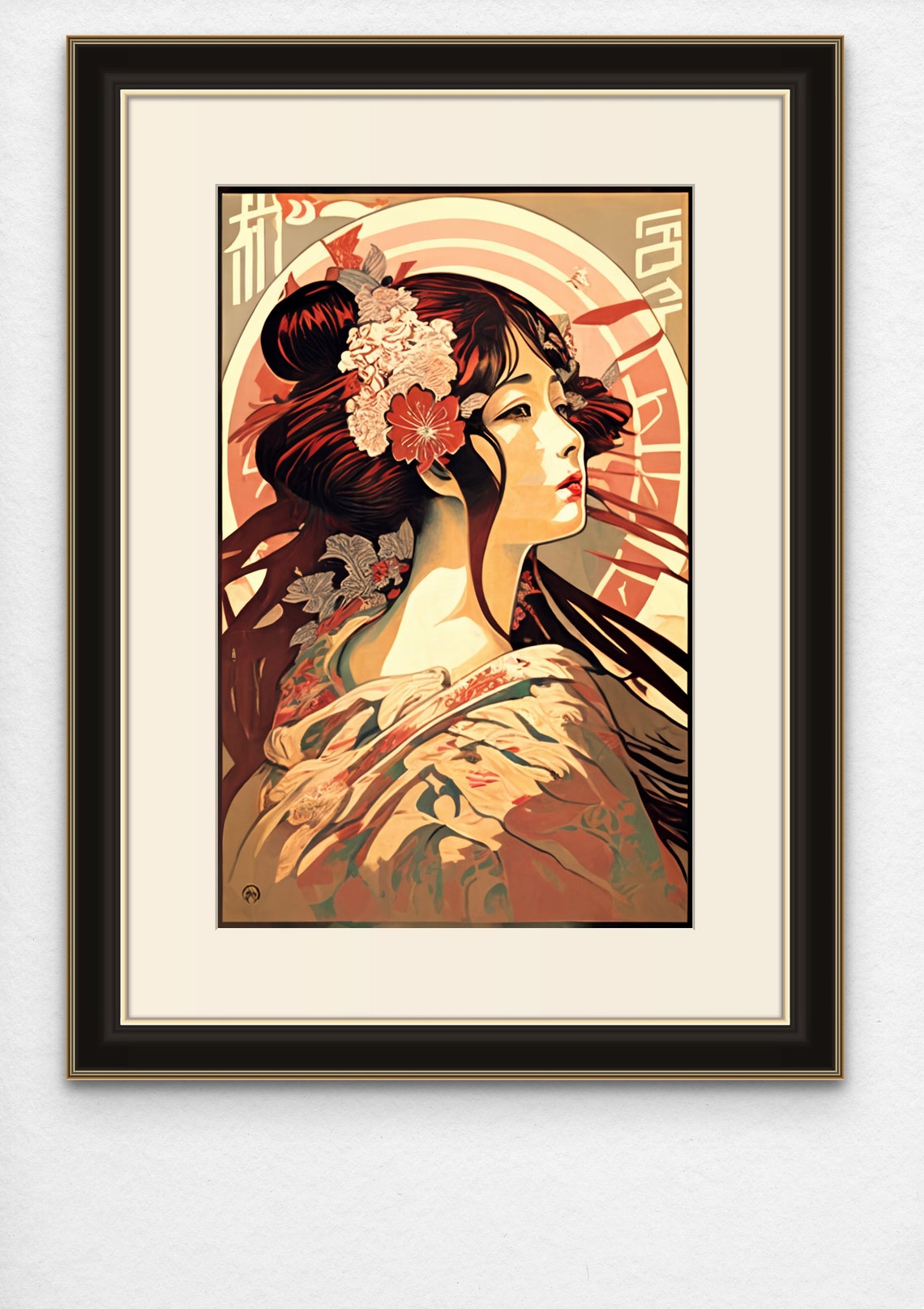 The Geisha No. 2, Vintage Style Art Print, Instant Digital Download ...