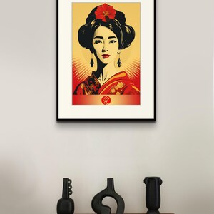 Vintage Geisha Poster #5 | Art Nouveau Design | Unique Art Wall Decor ...