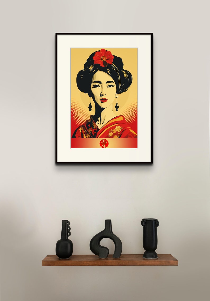 Vintage Geisha Poster #5 | Art Nouveau Design | Unique Art Wall Decor ...