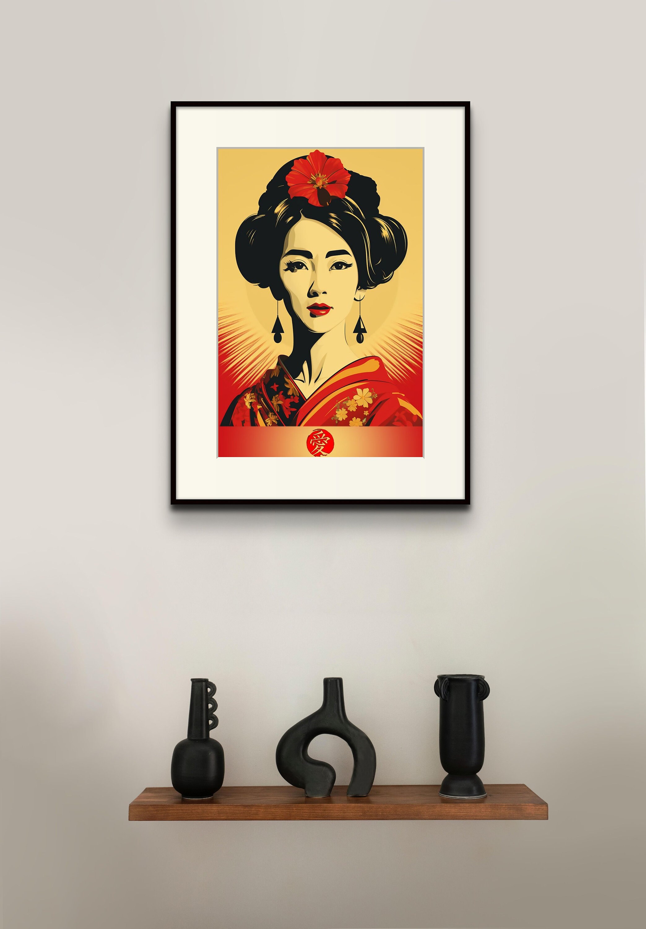 Vintage Geisha Poster #5 | Art Nouveau Design | Unique Art Wall Decor ...