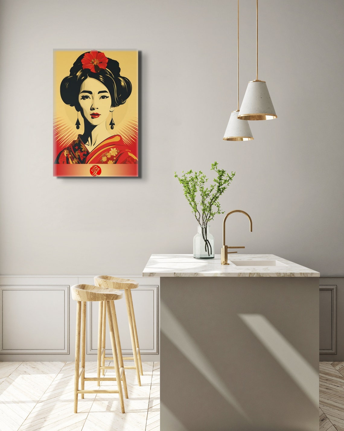 Vintage Geisha Poster 5 Art Nouveau Design Unique Art Wall Decor Art ...