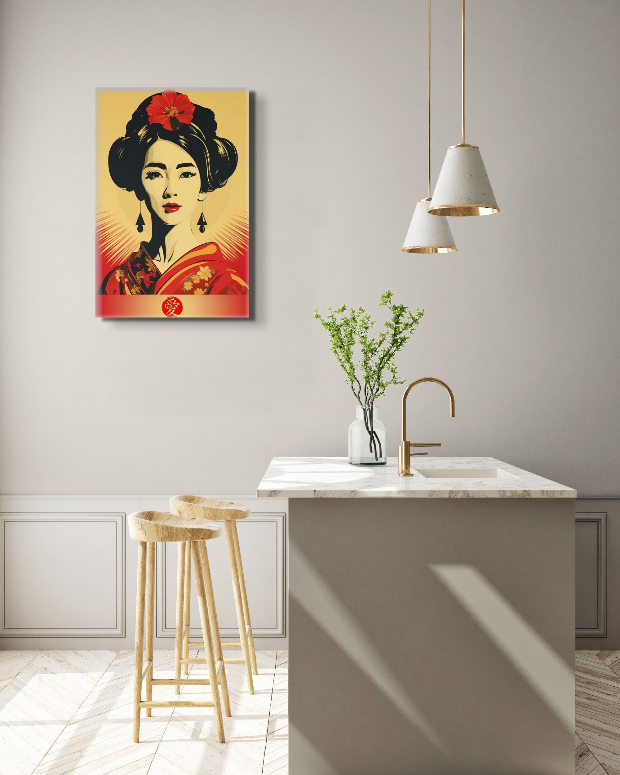 Vintage Geisha Poster #5 | Art Nouveau Design | Unique Art Wall Decor ...