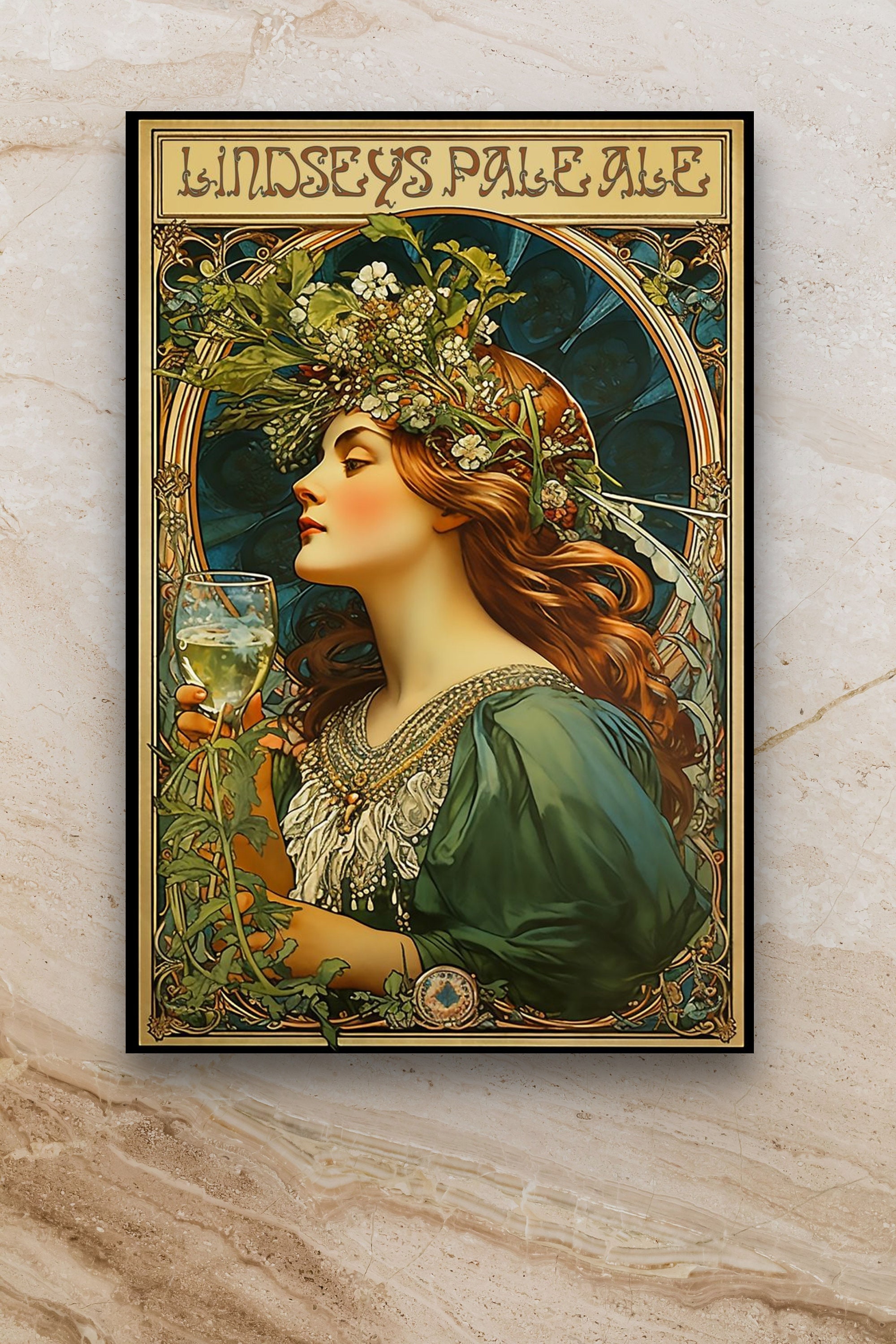 Celtic Beer Poster New Art Nouveau Mucha Print Cottagecore Decor Art ...
