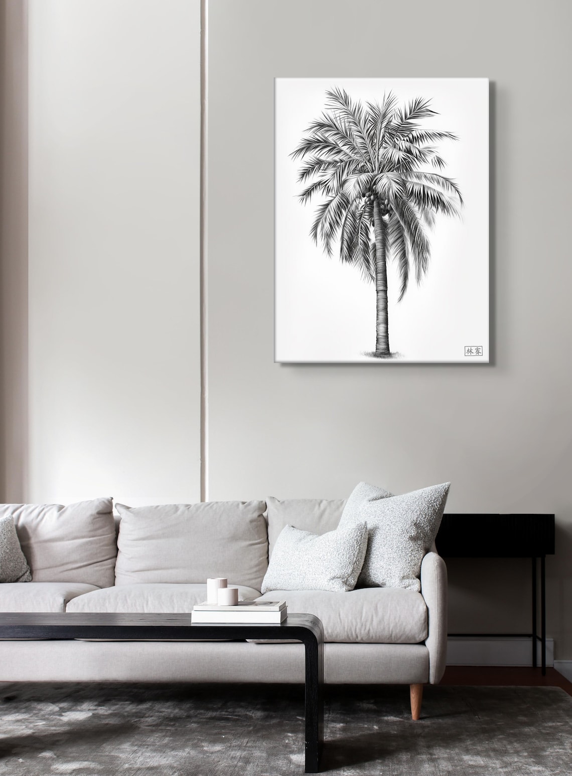 Original Palm Tree Print | Tree Art Decor| Vintage Tree Drawing ...