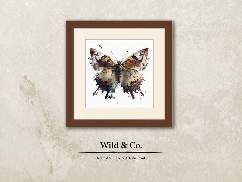 Gyotaku Butterfly Art Print, Contemporary Insect Wall Decor (digital ...