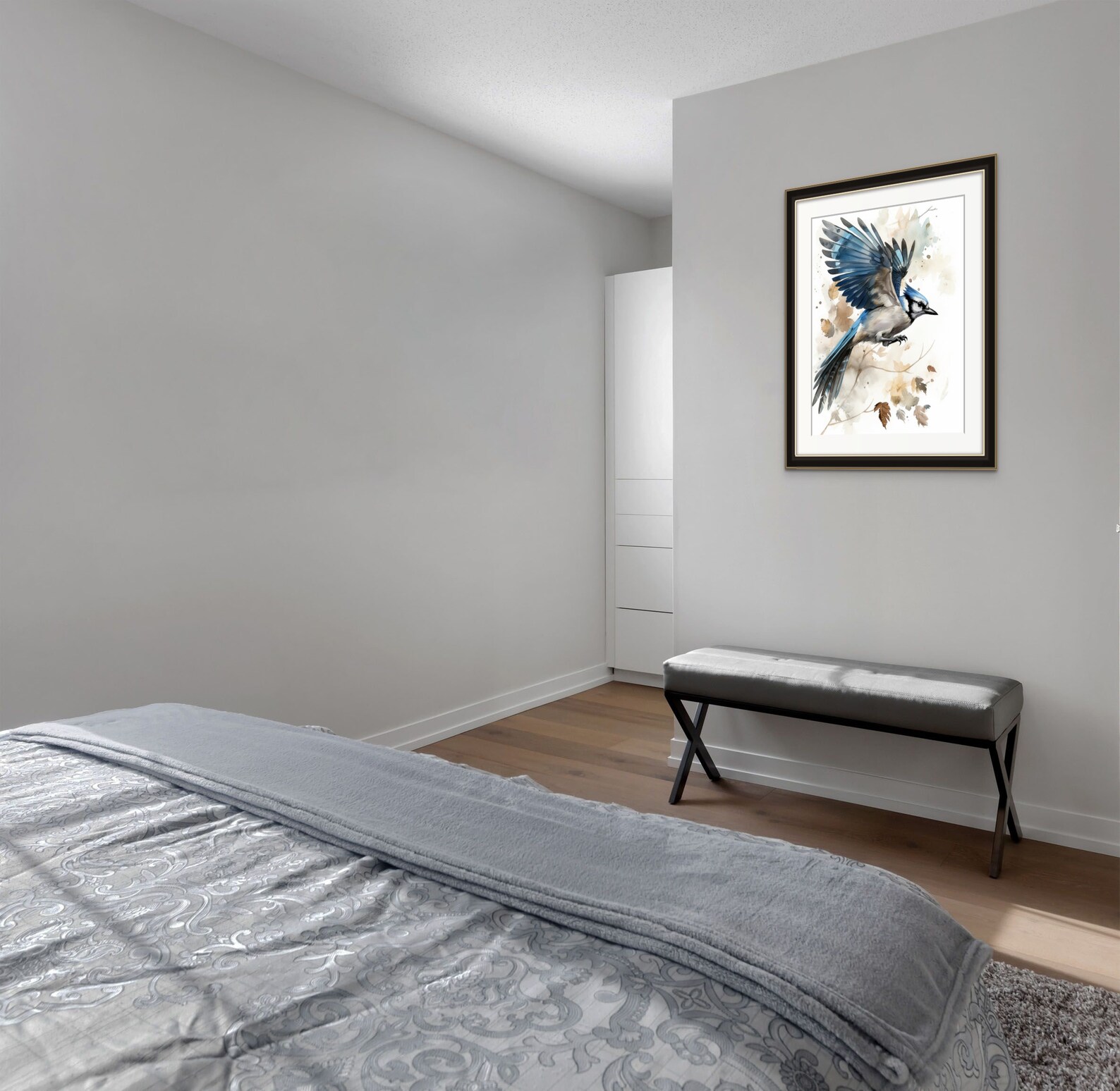 Winter Bandit Art for Home | Watercolor Bird Art Print | Blue Jay ...