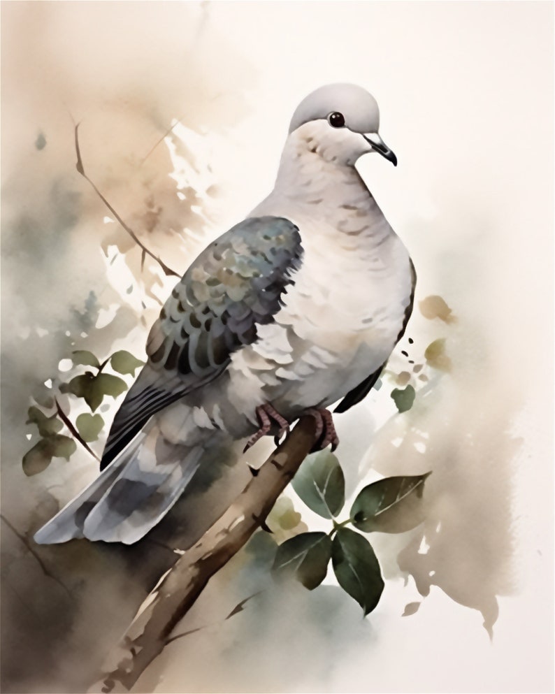Mourning Dove Watercolor Art Print | Avian Bird Artwork for Walls ...