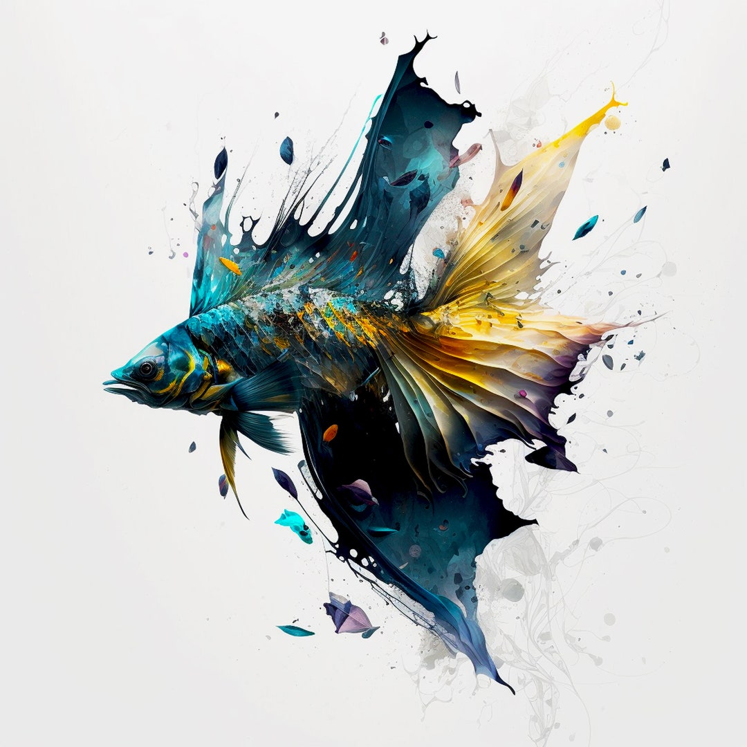 Japanese Art | Contemporary Art | Fish Art | Animal Wall Art | Abstract ...