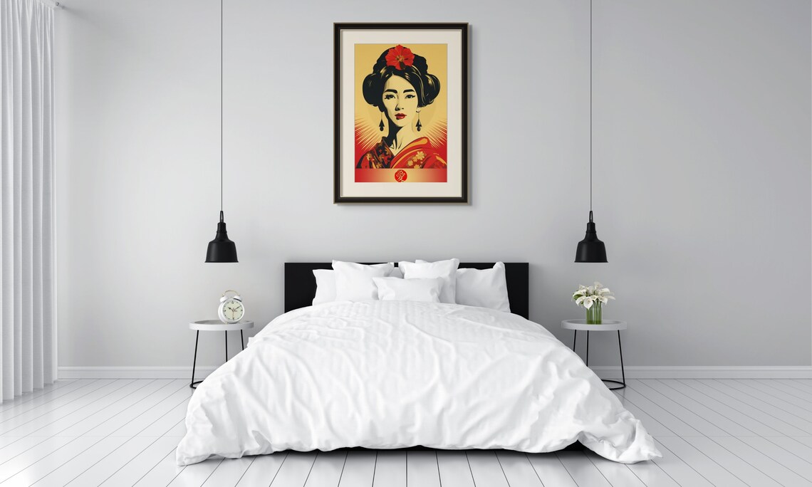 Vintage Geisha Poster 5 Art Nouveau Design Unique Art Wall Decor Art ...