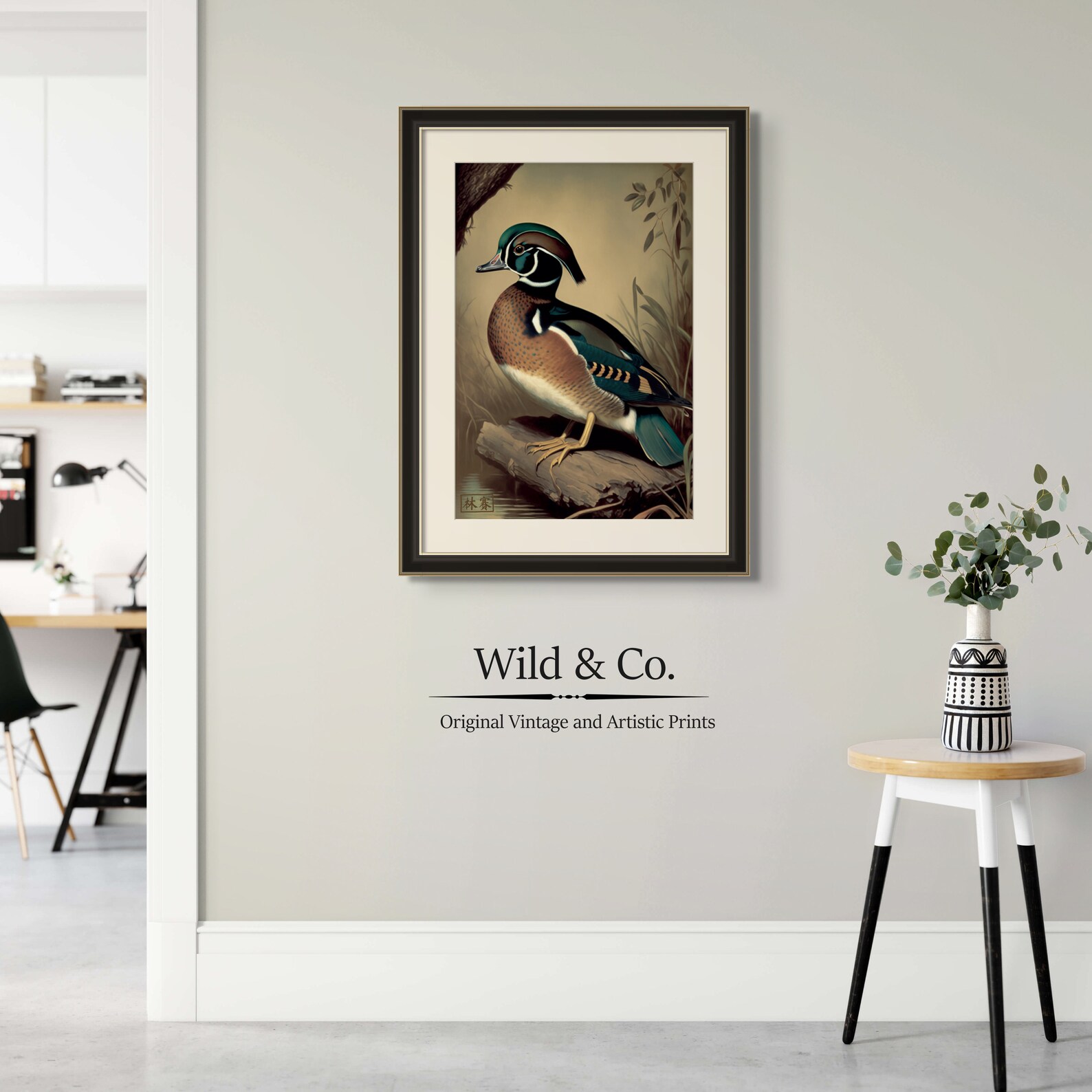 Vintage Wood Duck Art Print | Audubon Style Waterfowl Poster (digital ...