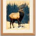 Elk Art | Elk Art Vintage Style Original Art Print | Hunting Art | Elk ...