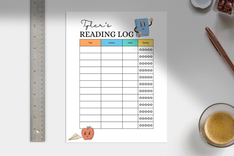 Printable Kids Homework Tracker and Reading Log, Weekly School Planner ...
