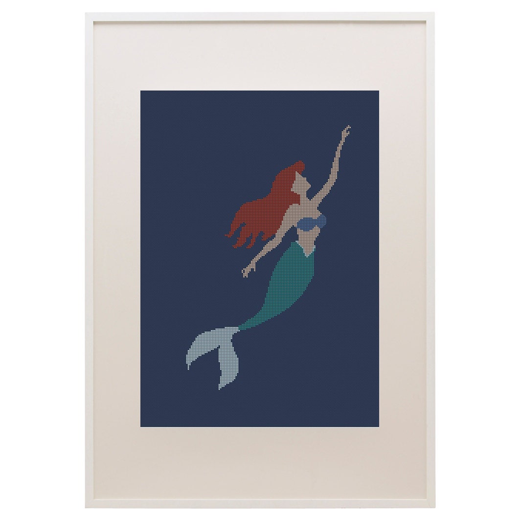 Ariel - the Little Mermaid - Cross Stitch Chart Pattern - Disney ...