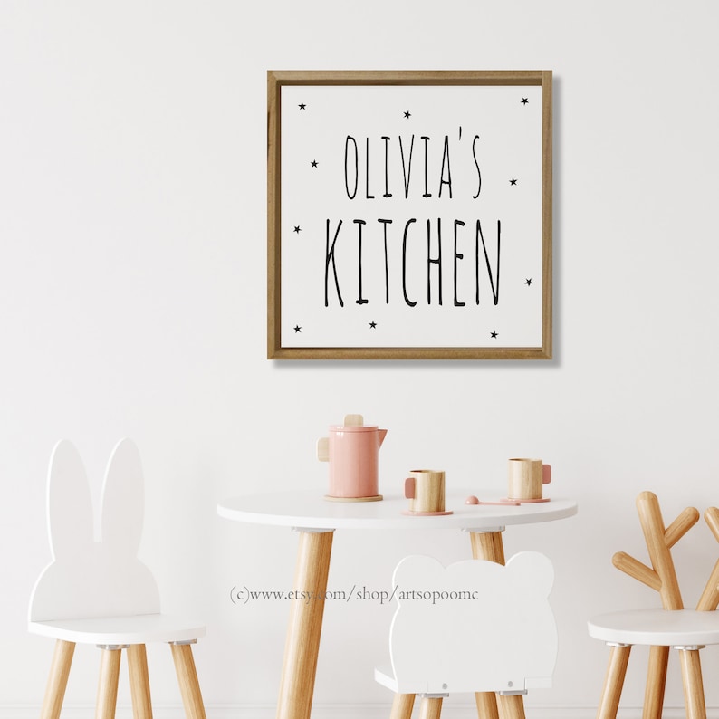 Custom / Kids Kitchen Sign Printable Name Sign for Nursery - Etsy
